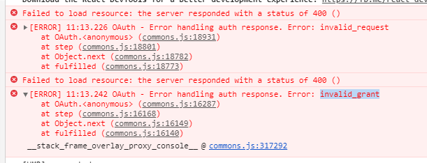 invalid_request and invalid_grant causing intermittent login failures - React Web · Issue #6155 ...