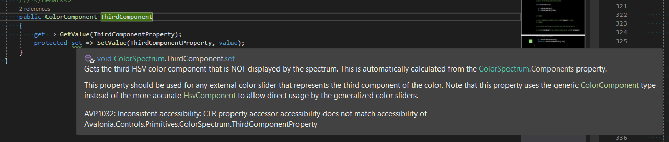 Incorrect AVP1032 Warning: CLR property accessor accessibility does not match... · Issue #10418 ...