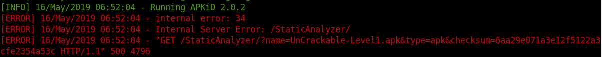Debug errors and Don't play around. An error just popped in · Issue #943 · MobSF/Mobile-Security ...