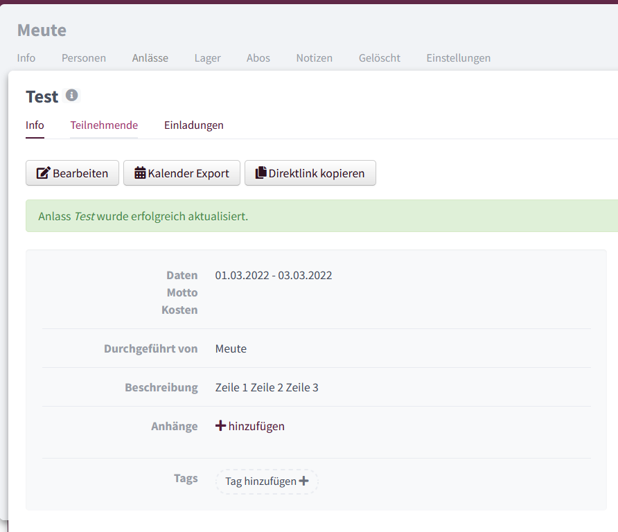 EVENTS: Zeilenabstände in der Beschreibung nicht vorhanden · Issue #1763 · hitobito/hitobito ...