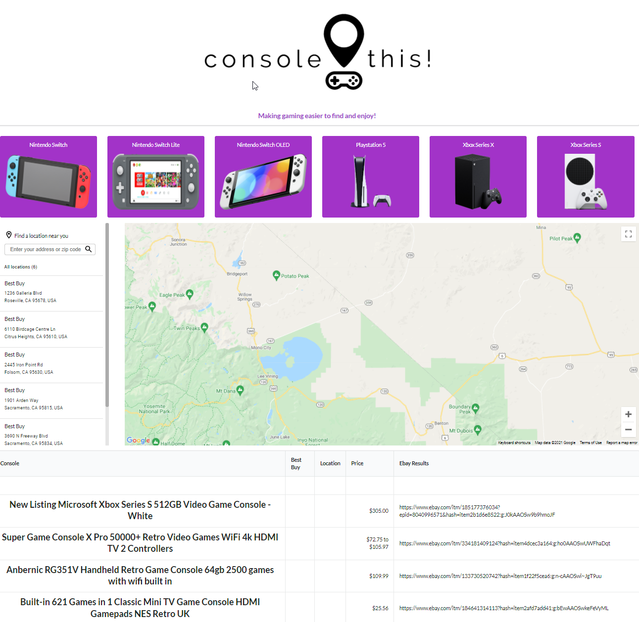 GitHub - Trane7/Console-This: Console This is an app that helps the User find a video game ...