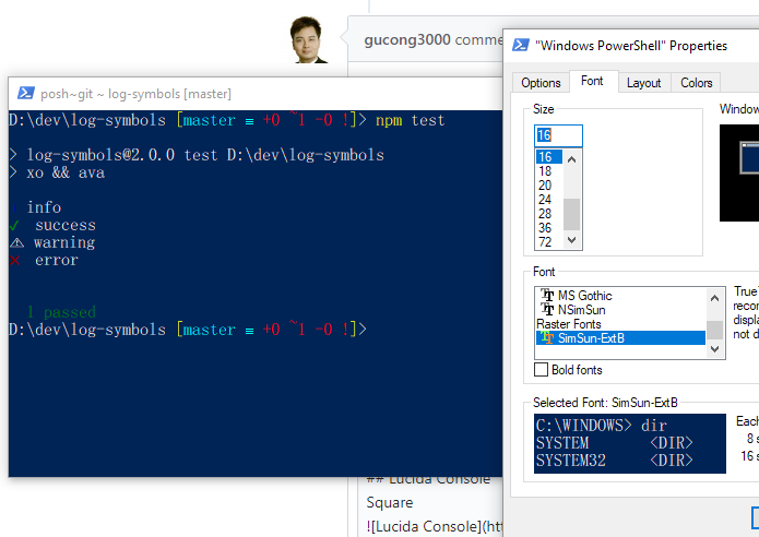 Broken symbols Windows 10 16251.1002 · Issue #11 · sindresorhus/log ...