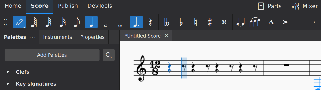 [MU4 Issue] Augmentation dot setting ignored when entering rests · Issue #11851 · musescore ...