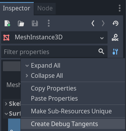 "Create Debug Tangents" action on MeshInstance3D is missing undo/redo · Issue #50158 ...