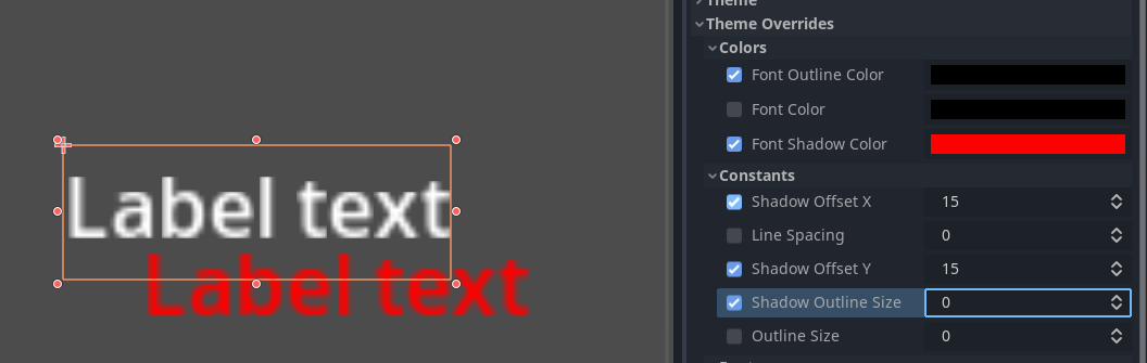 Label Shadow Outline Size constant draws multiple shadows when set to a ...