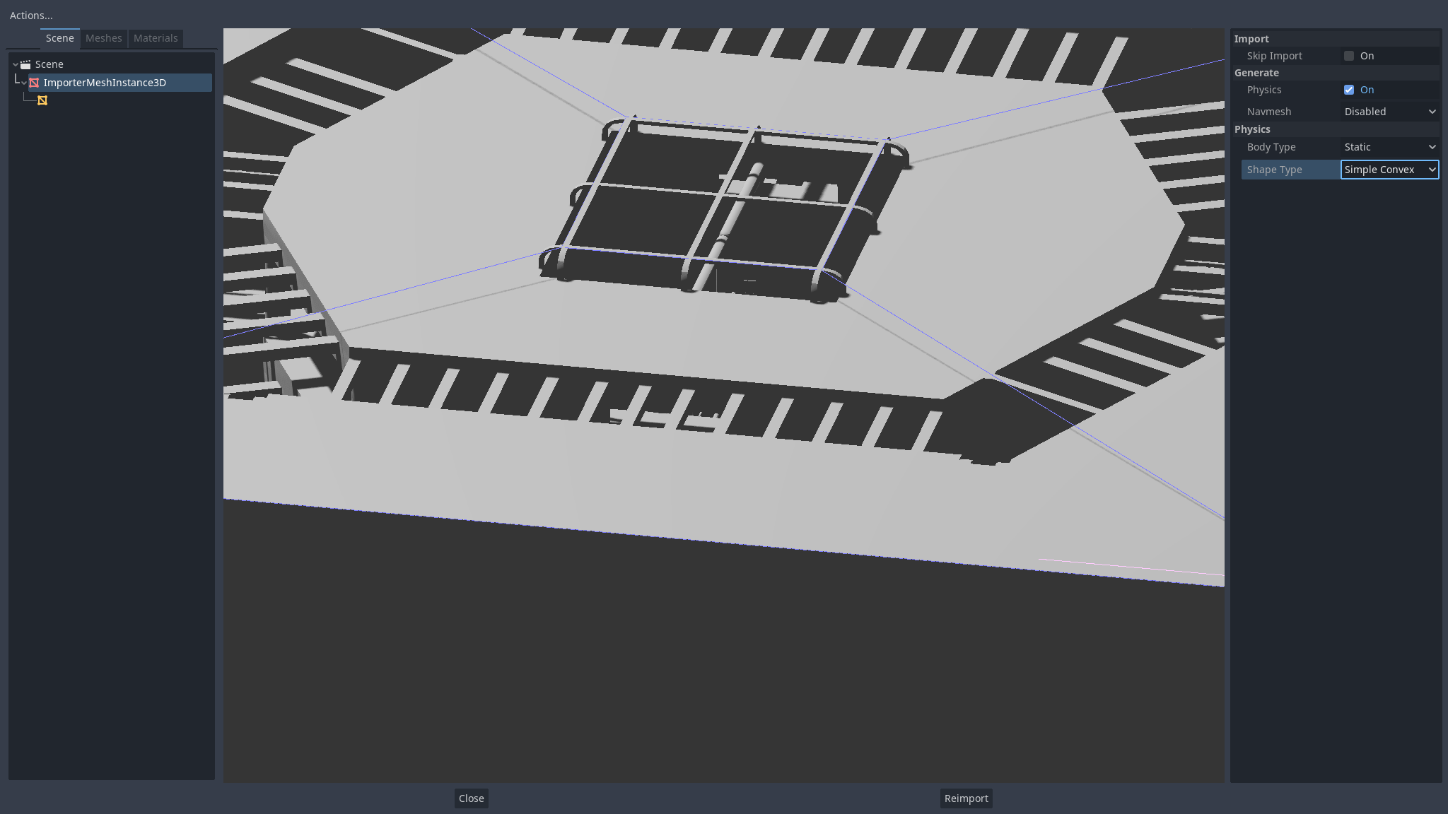 Advanced Import Settings 3d Lines From Debug Previews Such As Collision Generation Cast