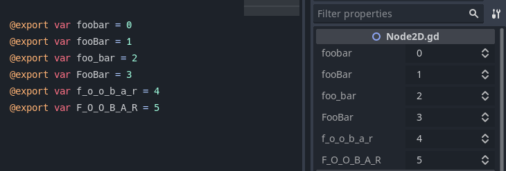 Exported Properties Can Look Identical In The Inspector If Using Different Variable Casing