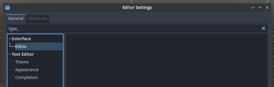 Searching some words results in empty Editor Settings sections · Issue #58815 · godotengine ...