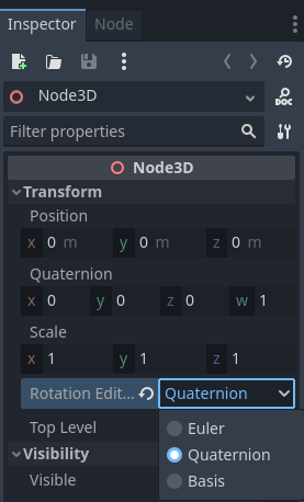 Implement an editor for quaternions that exist outside of the Node3D Transform · Issue #4504 ...