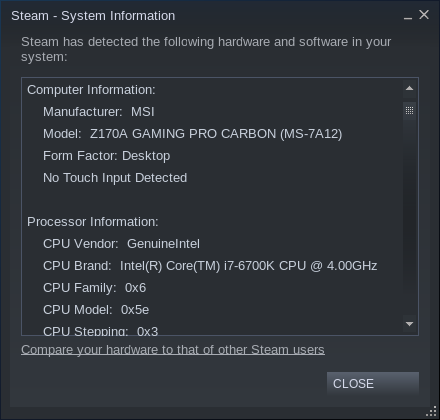Add a System Information dialog to streamline the bug reporting process ...
