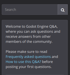 Add link to FAQ in Navbar Header and/or sidebar of Q&A · Issue #9 · godotengine/godot ...