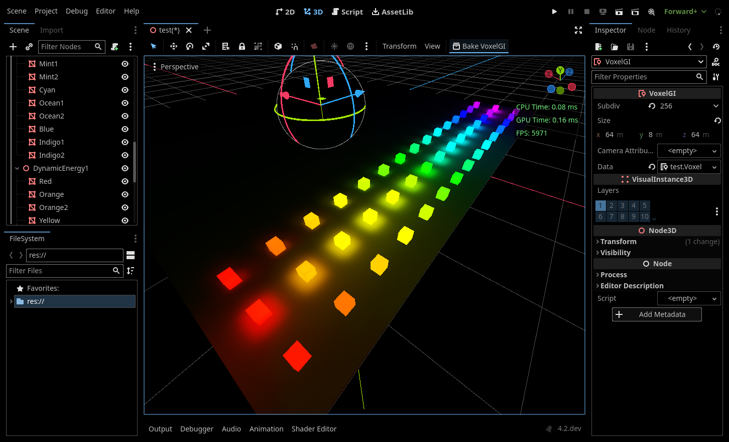 Vulkan: VoxelGI dynamic mesh rendering isn't counted in the frame time, making FPS calculation ...