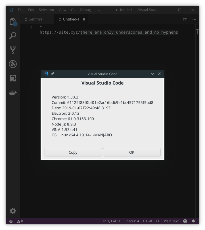 Incorrect handling of hyperlinks around word wrapping · Issue #67048 · microsoft/vscode · GitHub