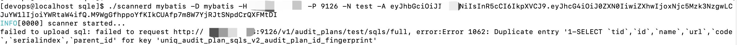 审核任务进行Mybatis扫描时报错：Error 1062: Duplicate entry · Issue #410 · actiontech/sqle · GitHub