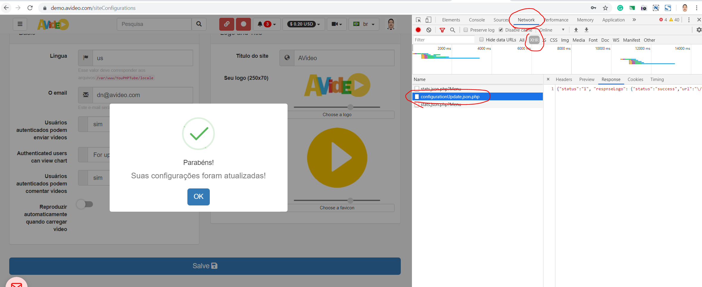 Cannot save settings · Issue #2351 · WWBN/AVideo · GitHub