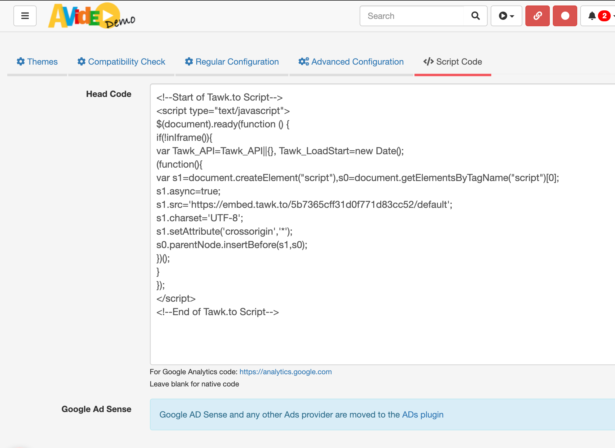 Adding Adsense code to Atube · Issue #3475 · WWBN/AVideo · GitHub
