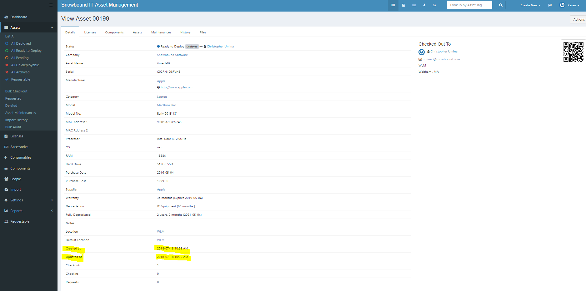 Uploaded Files shows wrong "Created at" date · Issue #6011 · grokability/snipe-it · GitHub