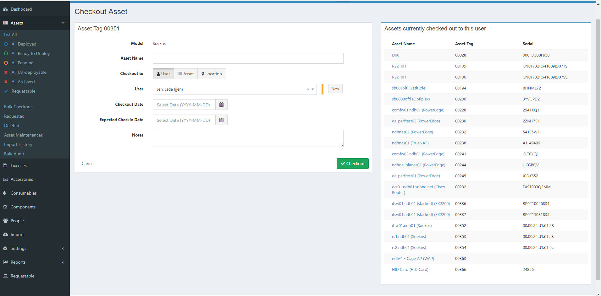 Checkout Asset showing incorrect info for Assets currently checked out ...