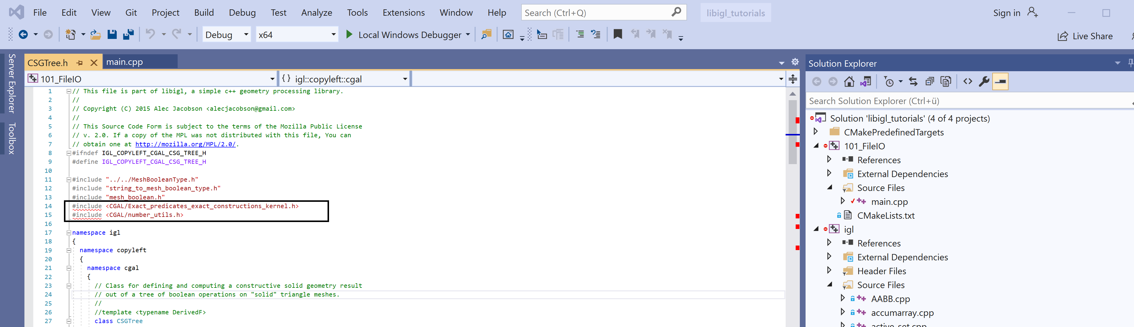 Compile CSG Boolean Example · Issue #1688 · libigl/libigl · GitHub