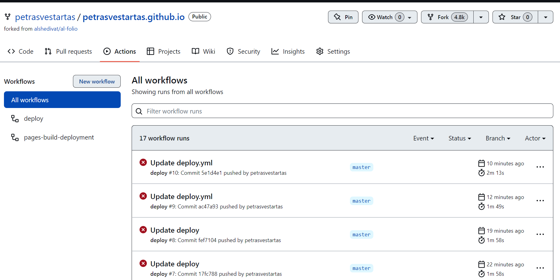 Deployment error · Issue #737 · alshedivat/al-folio · GitHub