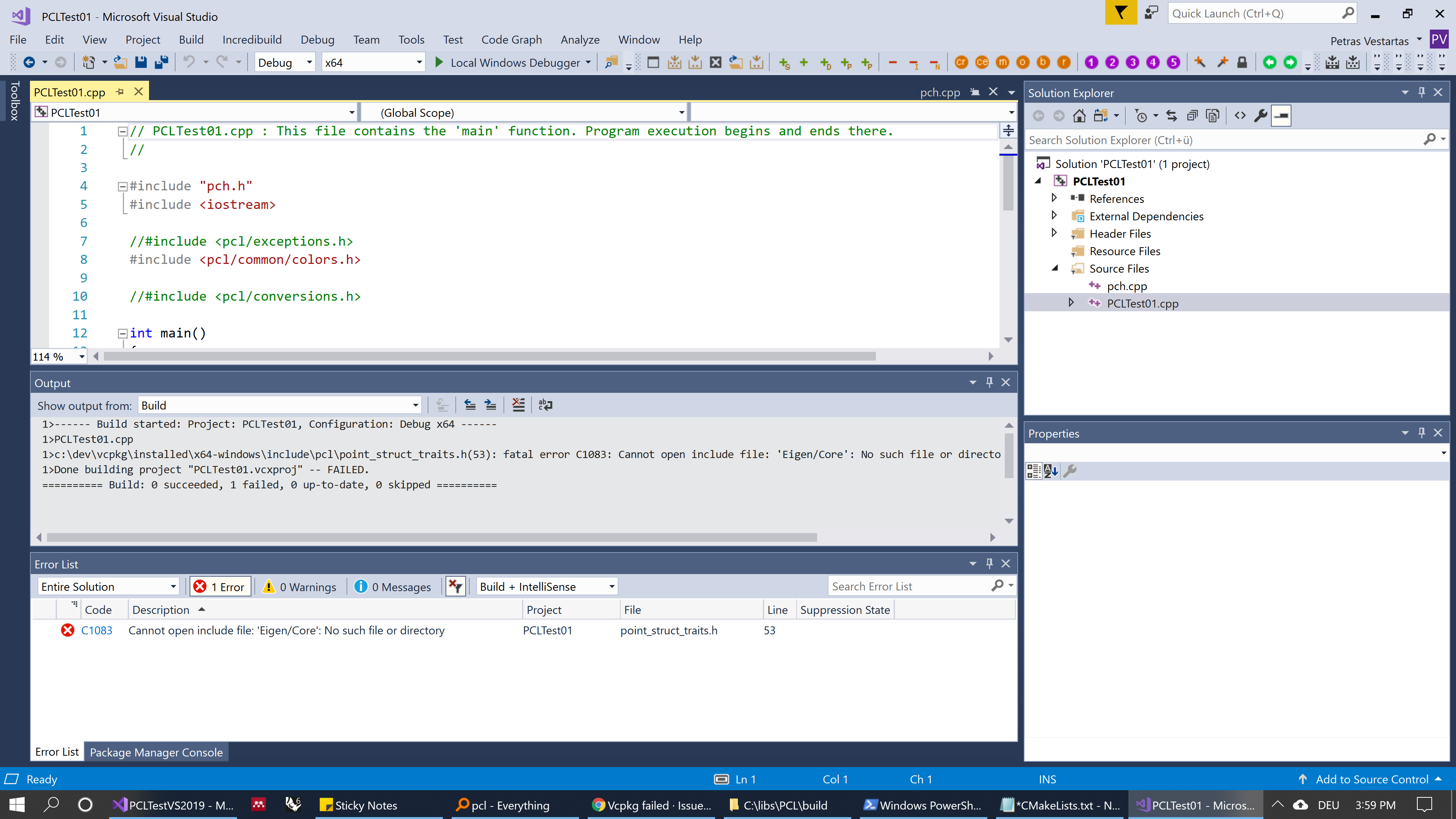 Vcpkg Failed · Issue 3508 · Pointcloudlibrarypcl · Github