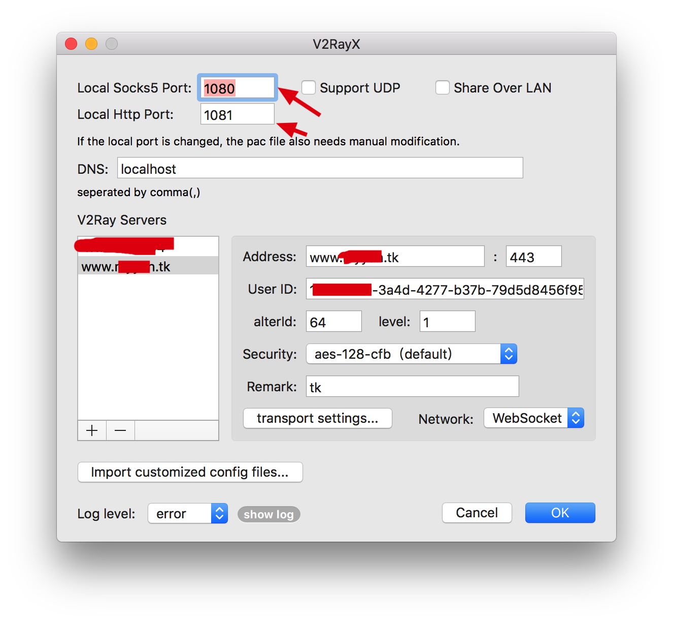 大佬，我是用的websocket+path+headers，我在v2rayX上无法正常配置 · Issue #102 · Cenmrev/V2RayX · GitHub
