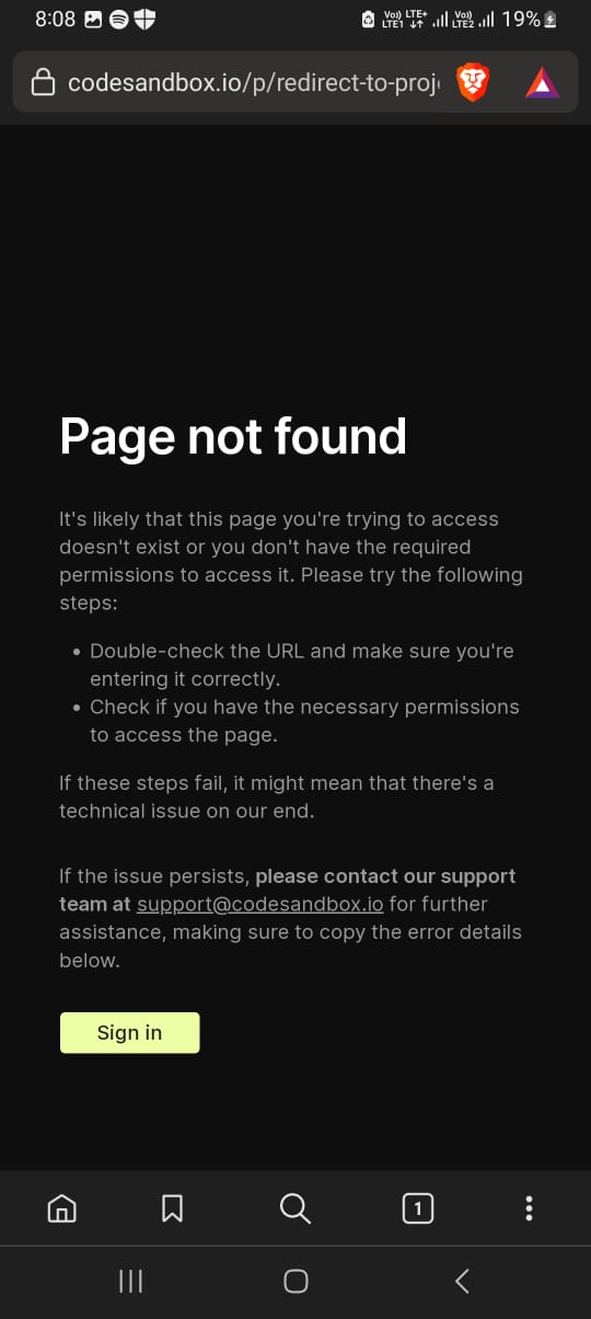 Sign-in through Github to codesandbox project on mobile not working, it is redirecting to ...