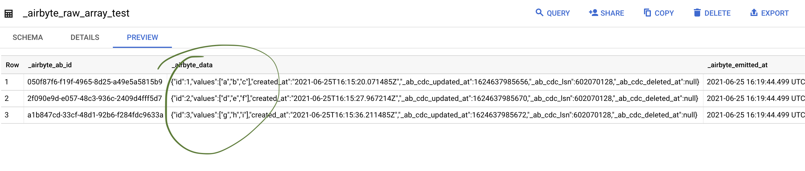 Bigquery destination SCD table does not work with array type from source Postgres table · Issue ...
