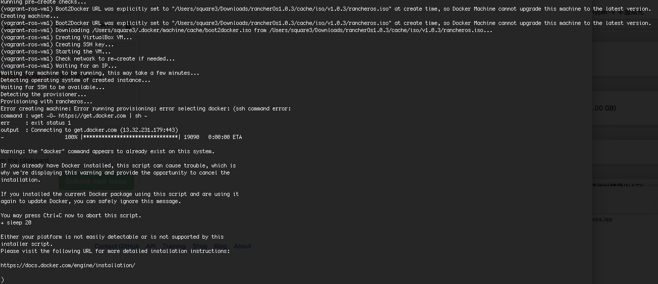 Docker Machine Create Happend Errors In Version 103 · Issue 1961 · Rancheros · Github