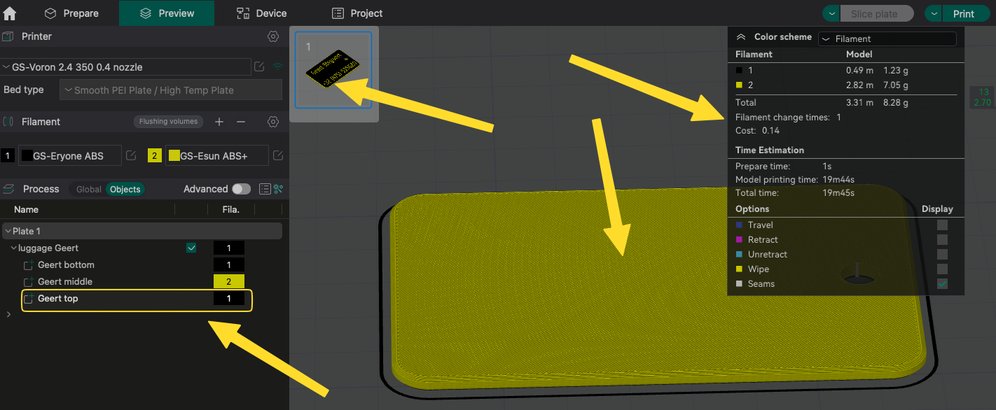 top layer not sliced with multi material, manual filament changes. · Issue #2492 · SoftFever ...