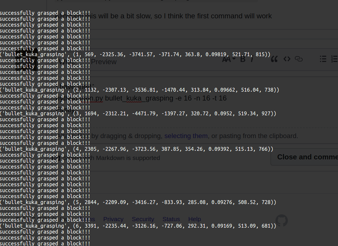 How to train "KukaBulletEnv-v0" ? · Issue #9 · hardmaru/estool · GitHub