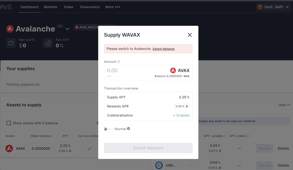 switching network for wallet-connect(Torus Frame)doesn't work · Issue #299 · aave/interface · GitHub