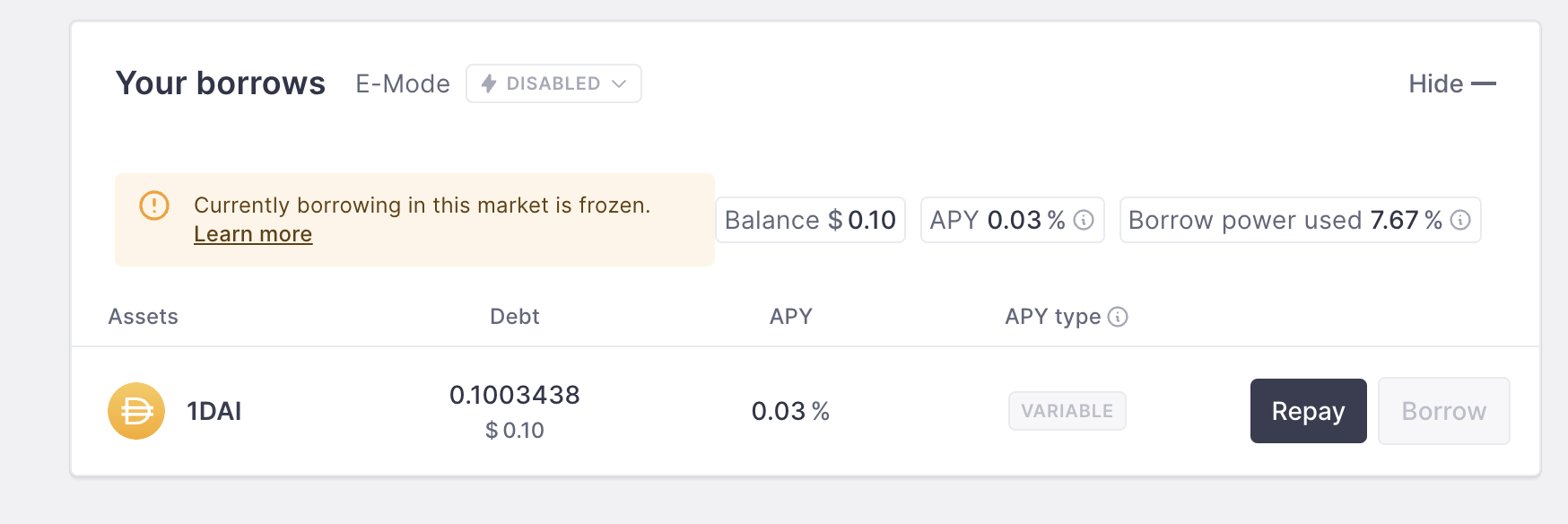 Harmony - borrow notification, broke UI · Issue #936 · aave/interface · GitHub