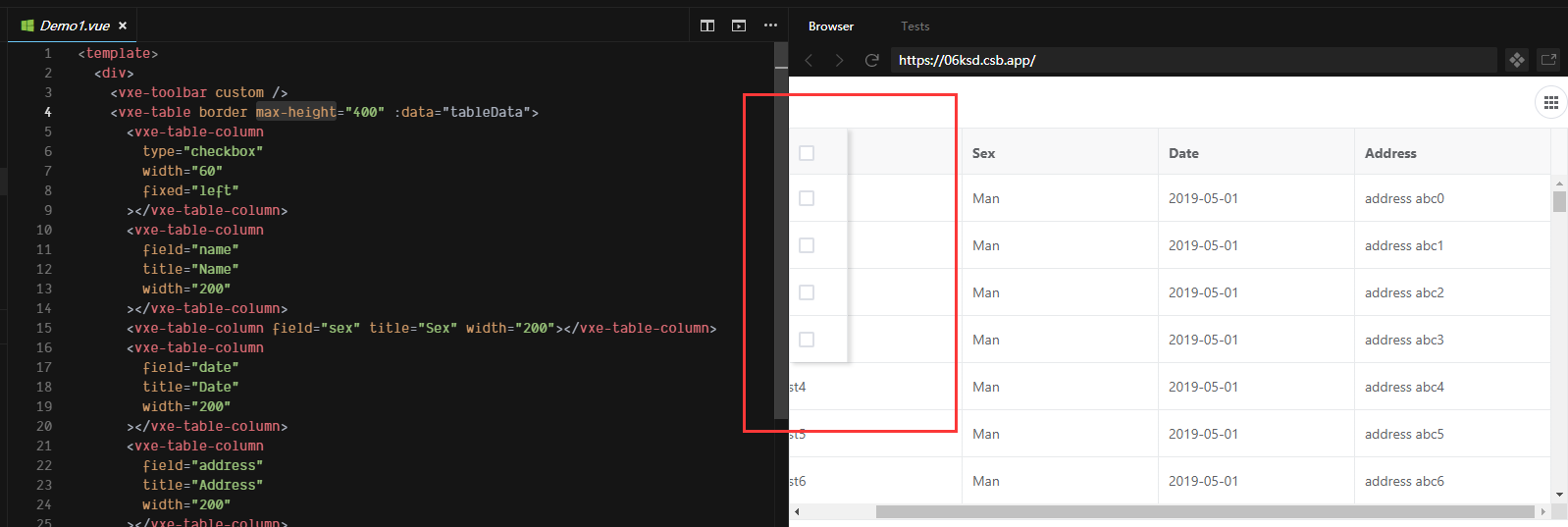 设置了最大高度的表，工具栏列设置操作后表格显示出错 · Issue #1115 · x-extends/vxe-table · GitHub