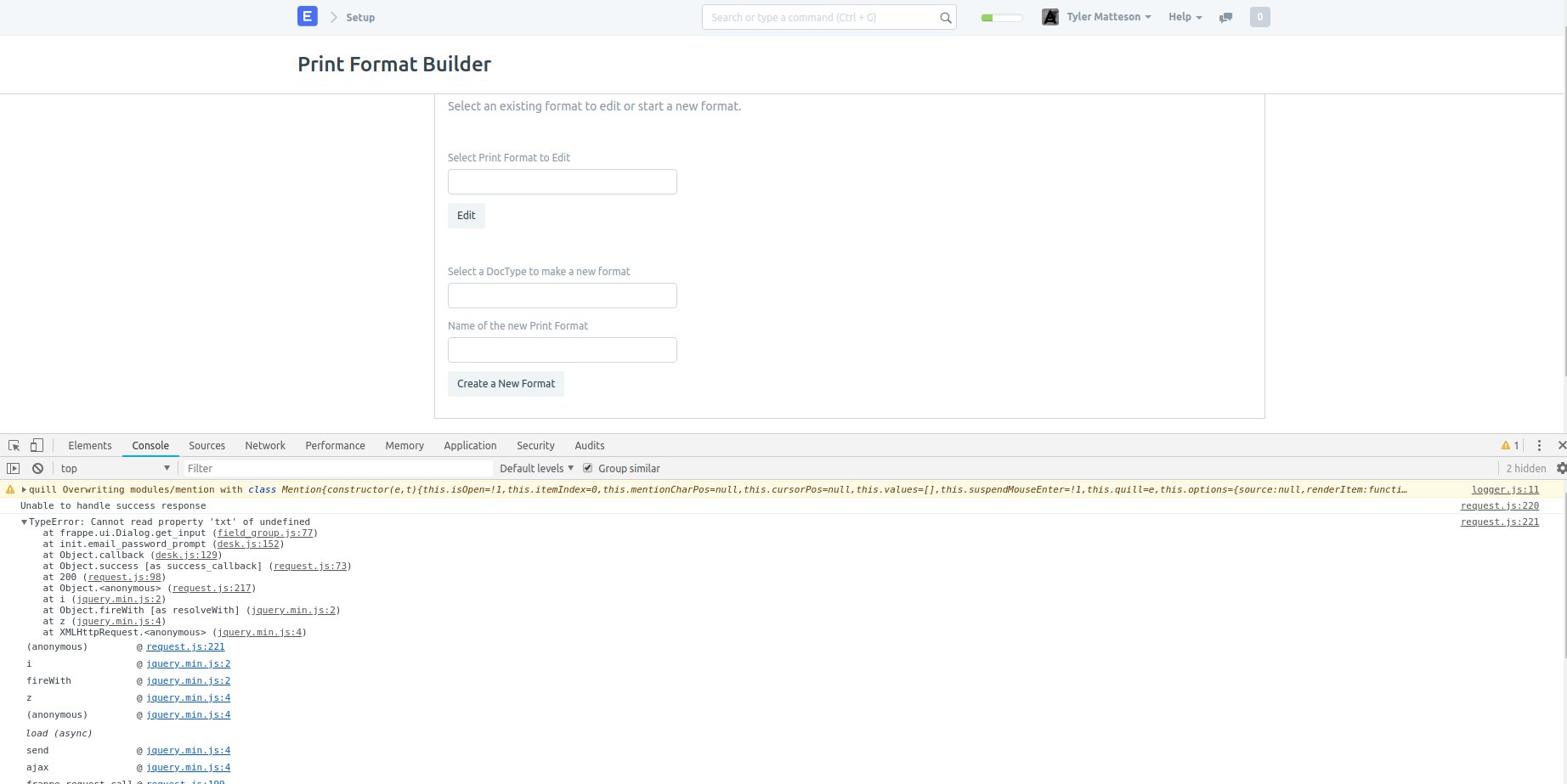 Error In Print Format Builder · Issue 15954 · Frappeerpnext · Github
