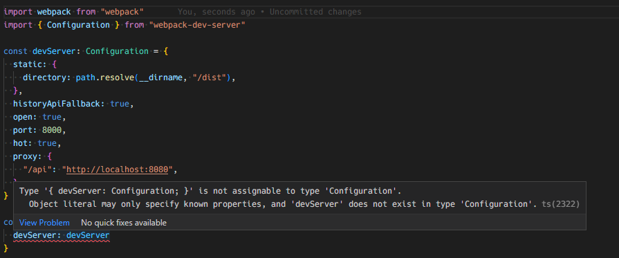 Could not build webpack.config.ts at 5.60.0 with webpack-dev-server. · Issue #14566 · webpack ...