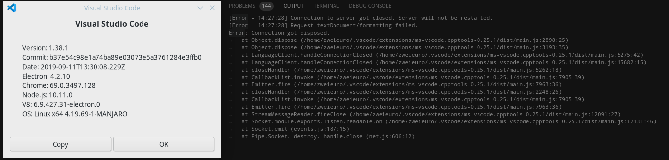 Format document causes language server to shut down · Issue #3559 ...