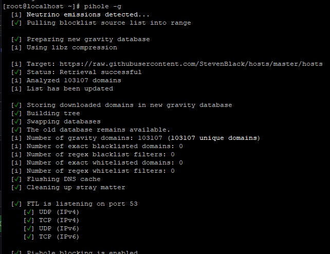 [CentOS7] [WEB-UI] Health status of Adlists is not updating · Issue #4580 · pi-hole/pi-hole · GitHub