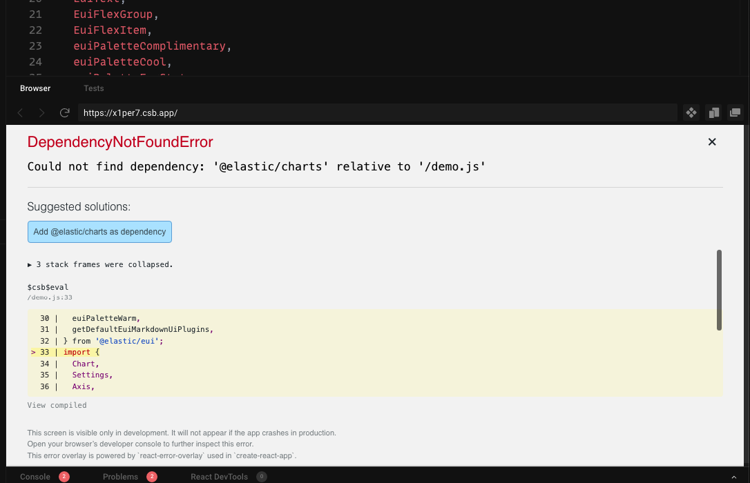 [EuiMarkdownEditor] CodeSandbox link in Documentation is broken · Issue #6135 · elastic/eui · GitHub