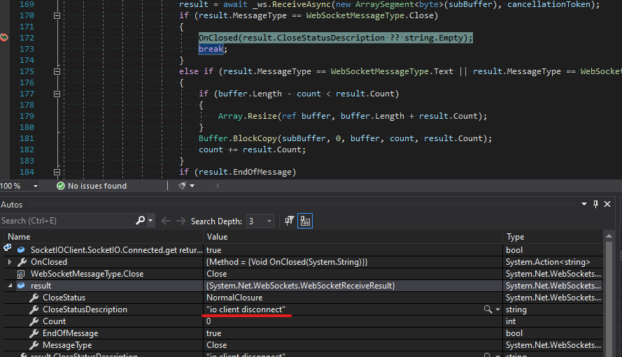 Incorrect disconnect reason · Issue #182 · doghappy/socket.io-client-csharp · GitHub