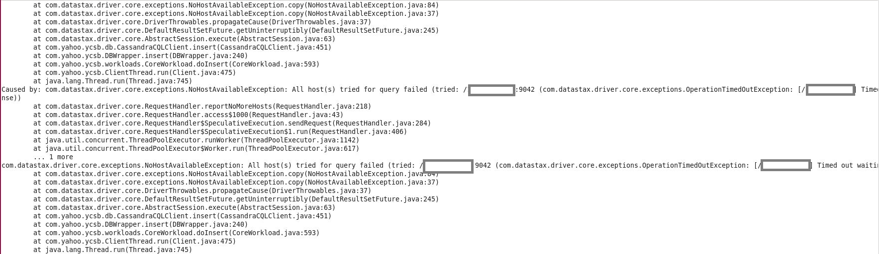 No Host Found Exception · Issue 1037 · Brianfrankcooper Ycsb · Github