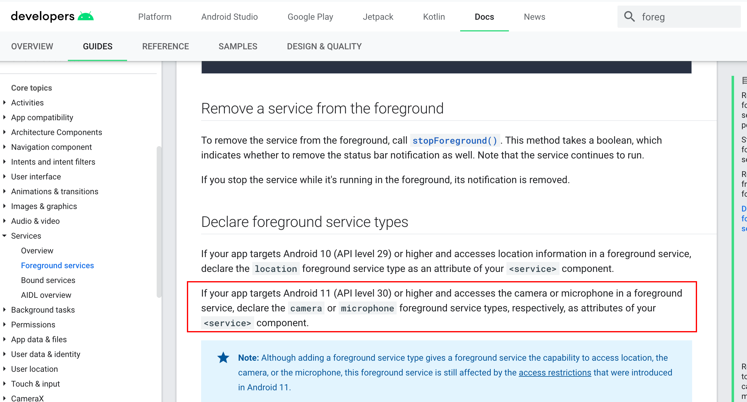 Error Cameramicrophone Is Incompatible With Attribute Foregroundservicetype · Issue 358 