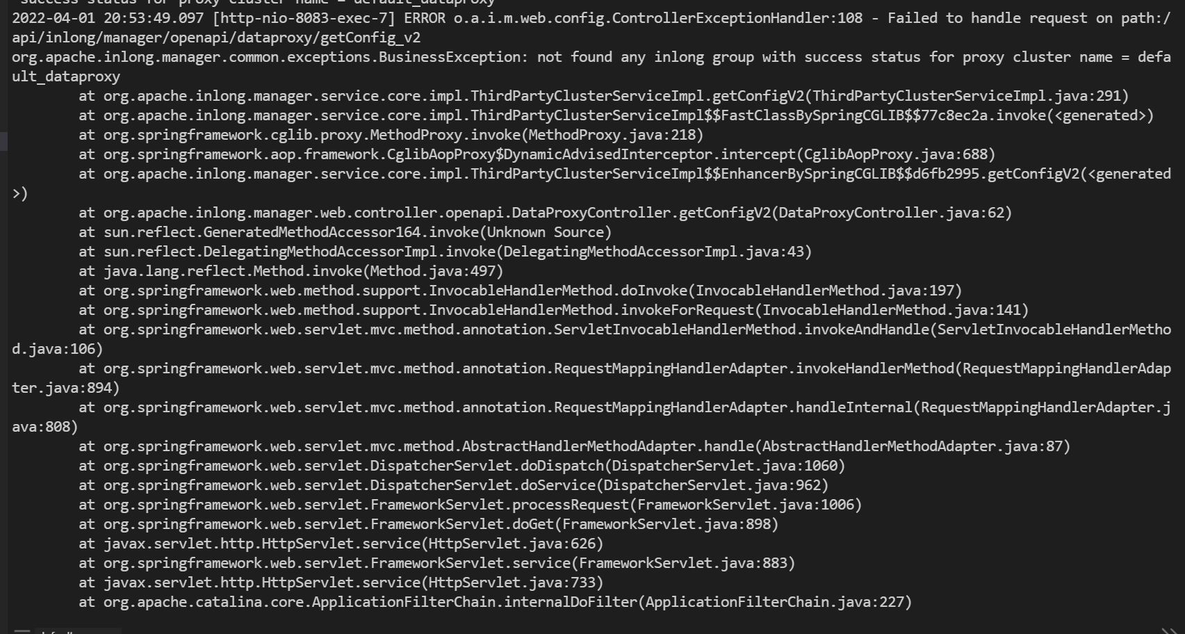 [Bug][Manager] When deployed, DataProxy query clusters occurred exception · Issue #3510 · apache ...