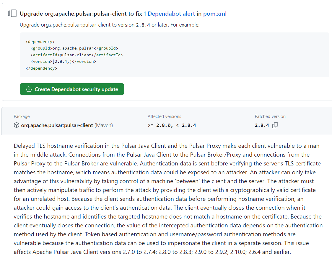 [Improve][Security] Apache Pulsar Java Client vulnerable to Improper Certificate Validation ...