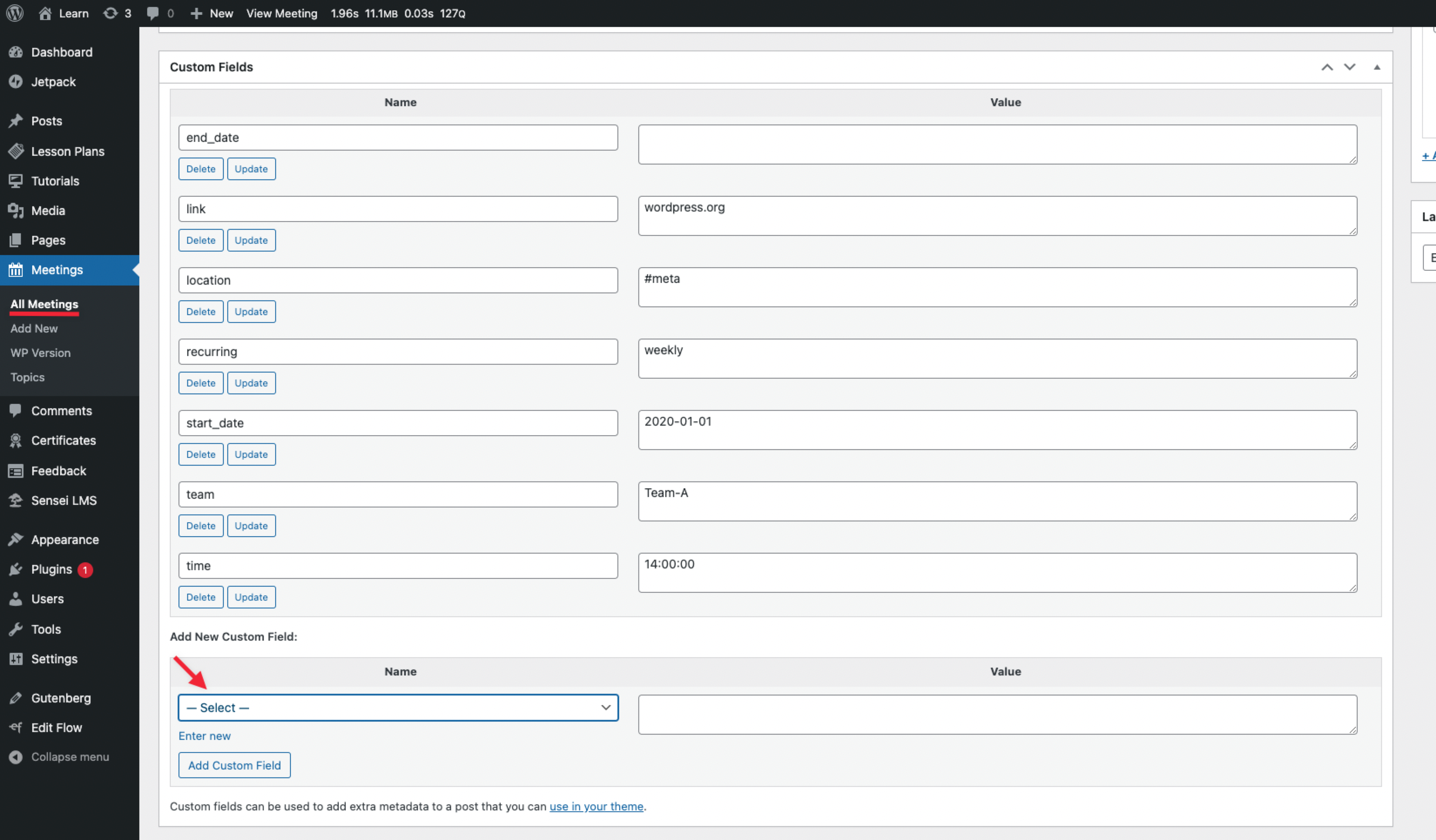 New meta field for recorded video on online workshops · Issue #1003 ...