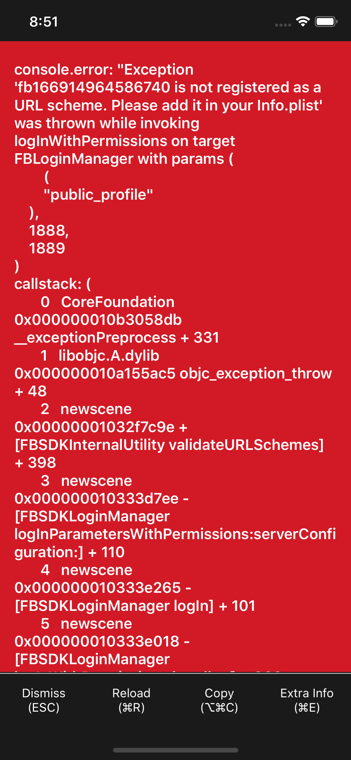 Exception fbxxxxxxx is not registerd as a URL scheme · Issue #37 ...