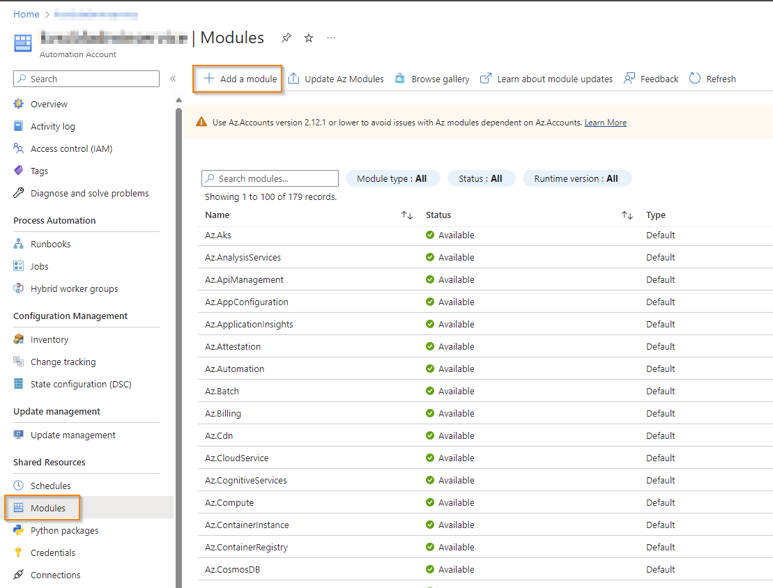 Allow Module Publish in Azure Automation Account · Issue #3105 · microsoft/navcontainerhelper ...