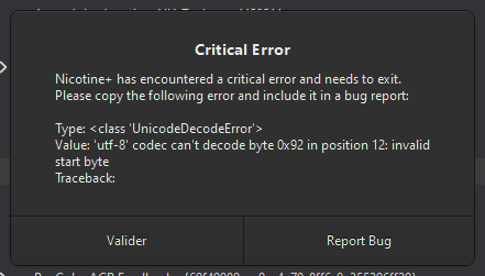 Critical UnicodeDecodeError on startup: 'utf-8' codec can't decode byte 0x92 in position 12 ...
