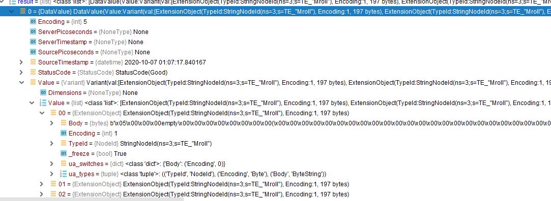 Unable to get data in proper format for nested tags. · Issue #1143 · FreeOpcUa/python-opcua · GitHub